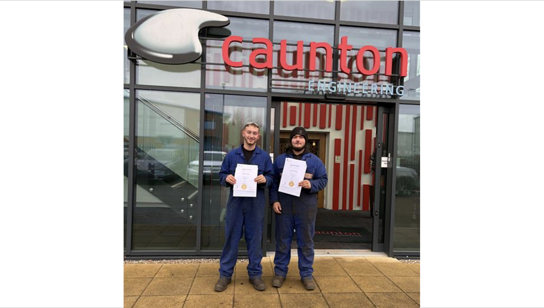 CELEBRATING SUCCESS: TWO CAUNTON APPRENTICES ACHIEVE THEIR END POINT ...
